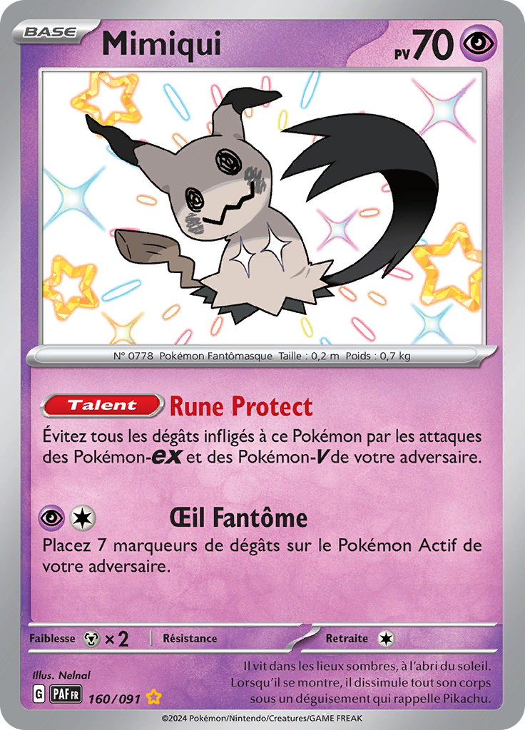 Mimiqui (Écarlate et Violet Destinées de Paldea 160) — Poképédia
