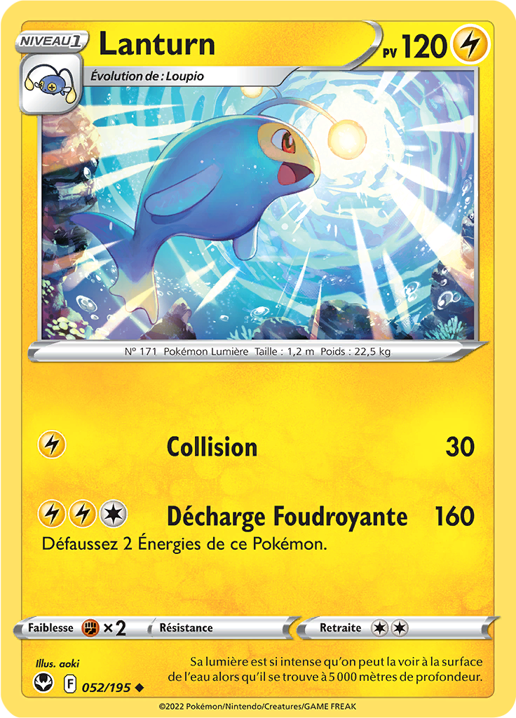 Lanturn (Épée et Bouclier Tempête Argentée 052) — Poképédia