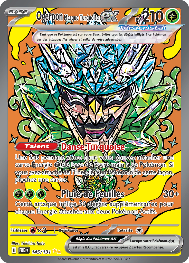Ogerpon Masque Turquoise-ex (Écarlate et Violet Évolutions Prismatiques 145) — Poképédia