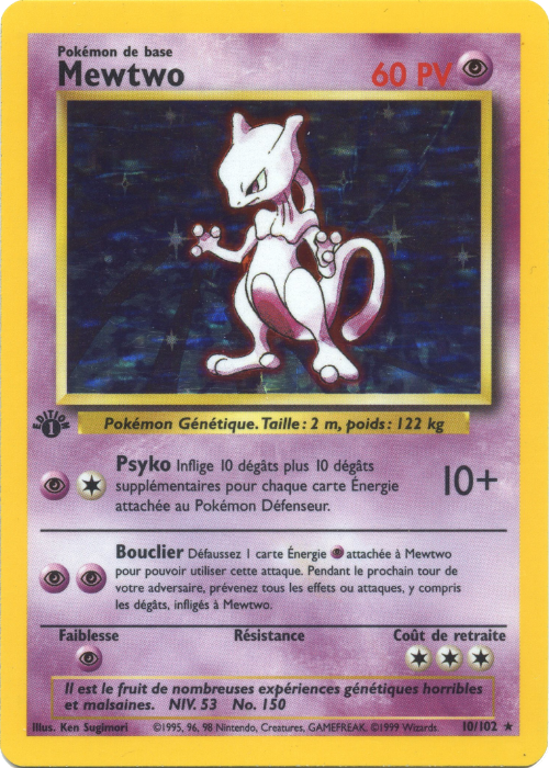 Mewtwo Set De Base 10 Pok p dia