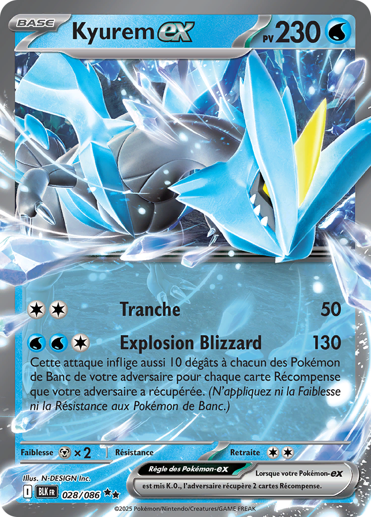 Kyurem-ex (Écarlate et Violet Foudre Noire 028) — Poképédia
