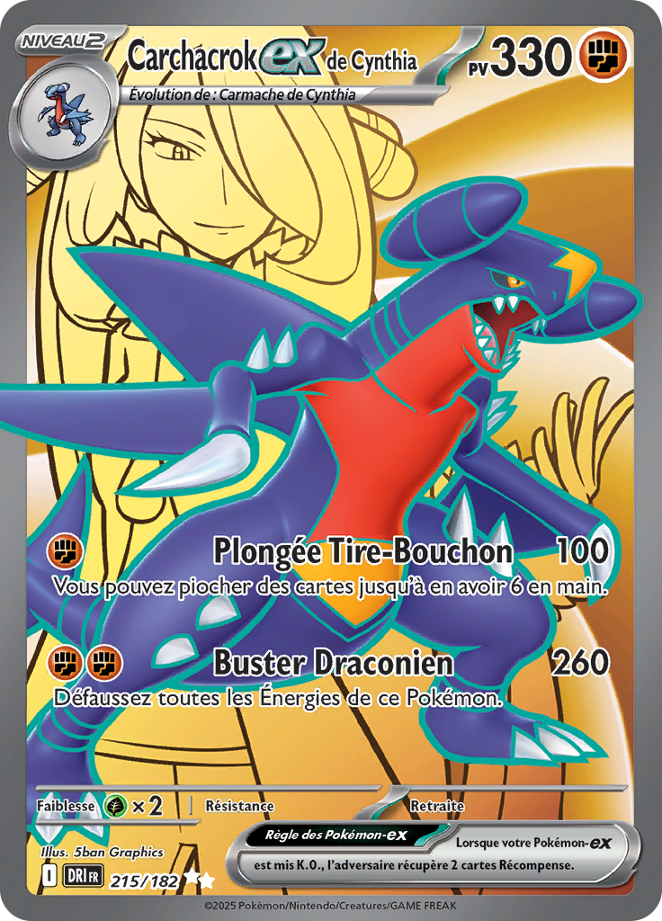 Carchacrok-ex de Cynthia (Écarlate et Violet Rivalités Destinées 215) — Poképédia