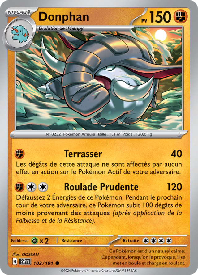 Donphan (Écarlate et Violet Étincelles Déferlantes 103) — Poképédia