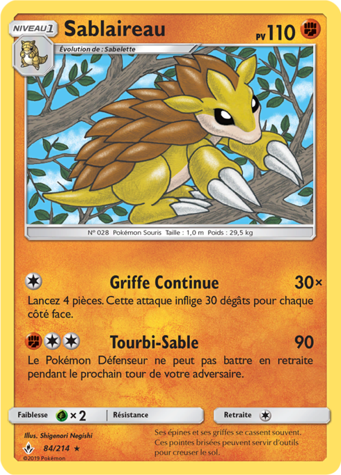 Sablaireau (Soleil et Lune Alliance Infaillible 84) — Poképédia