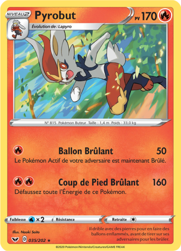 Pyrobut (Épée et Bouclier 035) — Poképédia