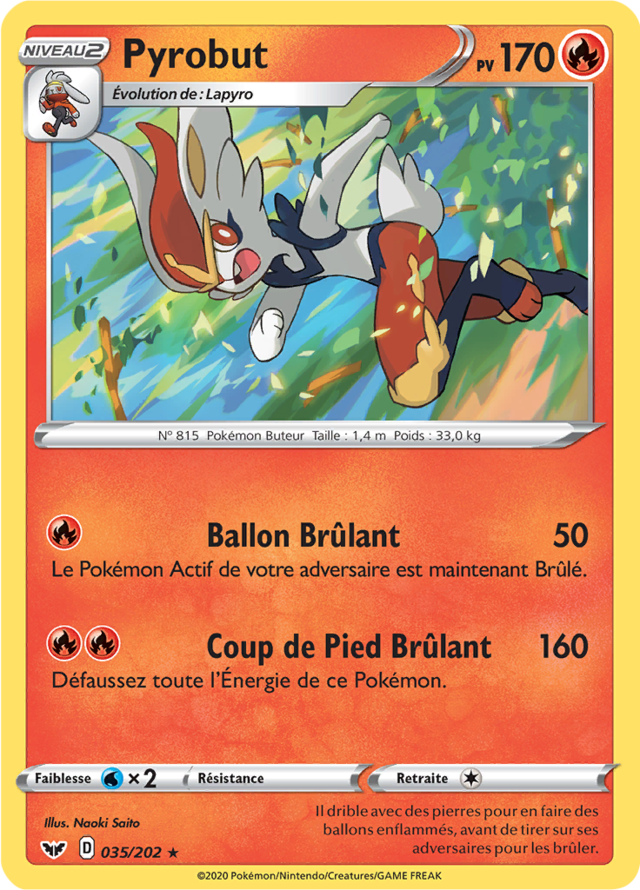 Pyrobut (Épée et Bouclier 035) — Poképédia
