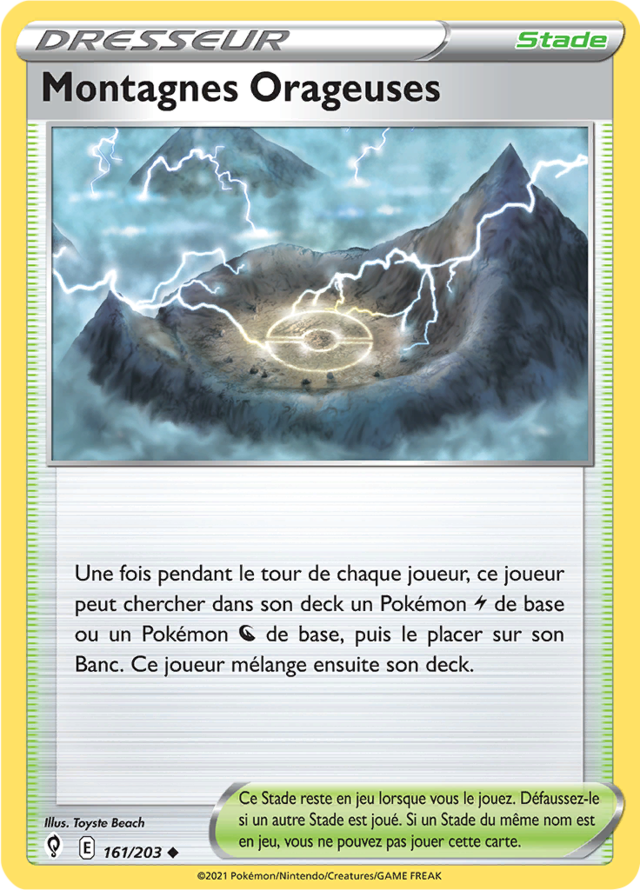 Montagnes Orageuses (Épée et Bouclier Évolution Céleste 161) — Poképédia