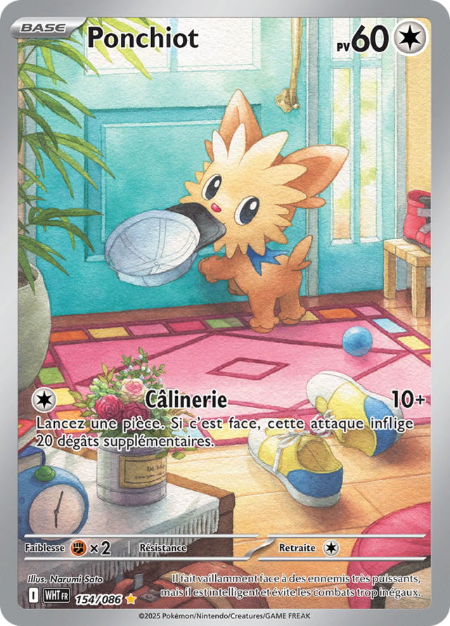 Ponchiot (Écarlate et Violet Flamme Blanche 154) — Poképédia