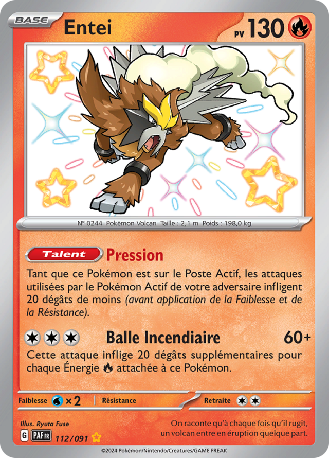 Entei (Écarlate et Violet Destinées de Paldea 112) — Poképédia