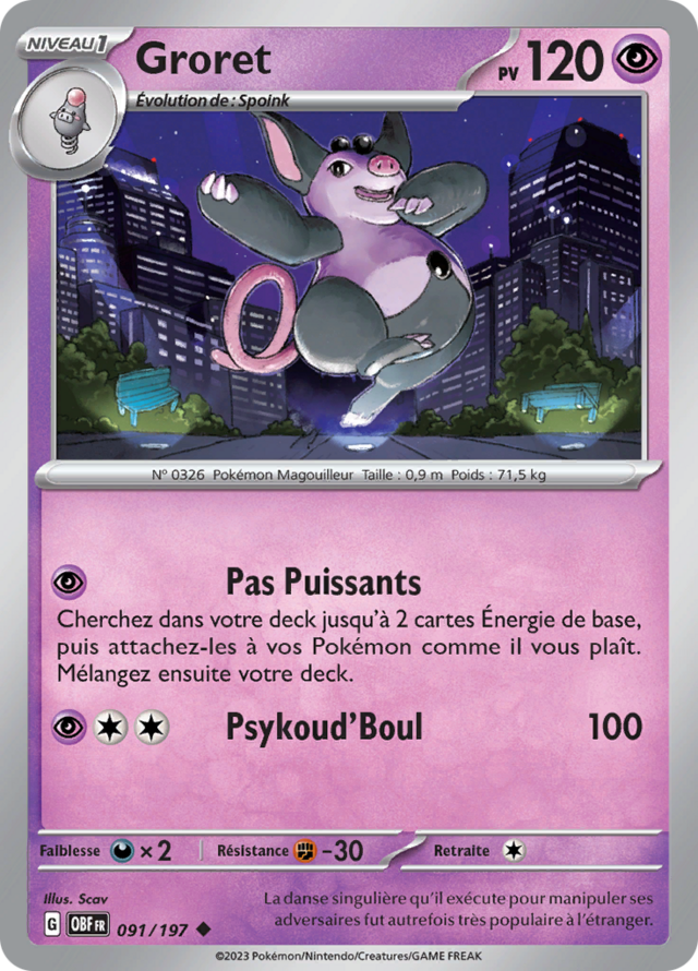 Groret (Écarlate et Violet Flammes Obsidiennes 091) — Poképédia