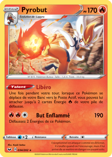 Pyrobut (Épée et Bouclier 034) — Poképédia