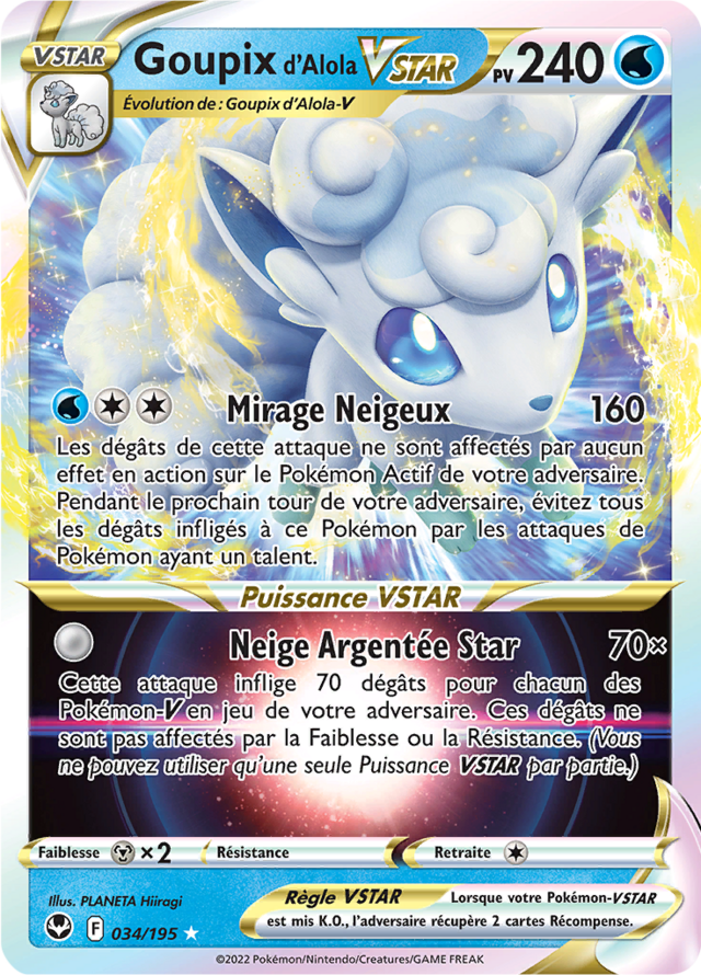 Goupix d'Alola-VSTAR (Épée et Bouclier Tempête Argentée 034) — Poképédia