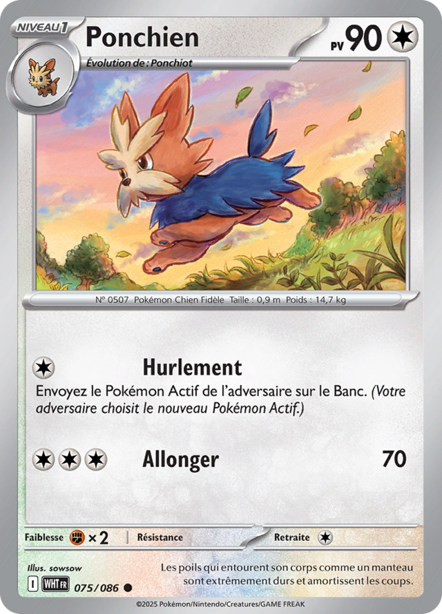 Ponchien (Écarlate et Violet Flamme Blanche 075) — Poképédia