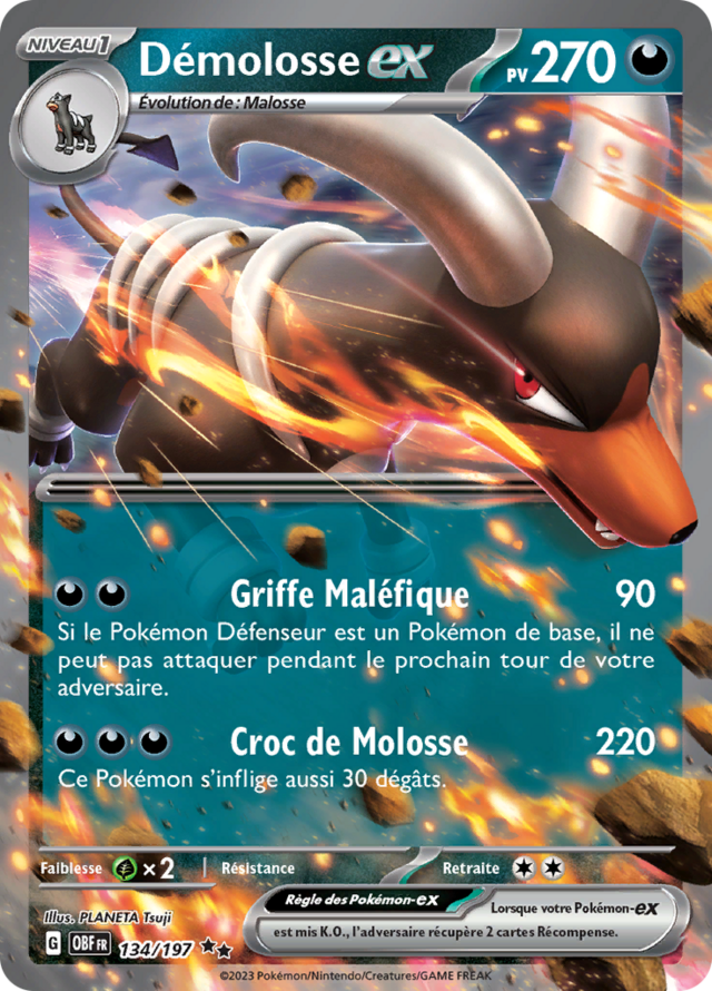 Démolosse-ex (Écarlate et Violet Flammes Obsidiennes 134) — Poképédia