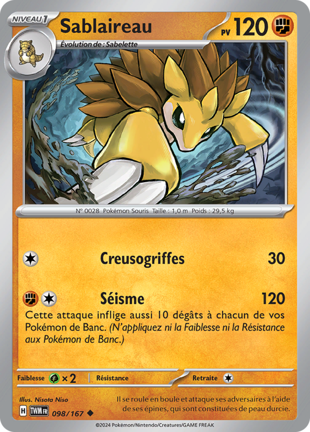 Sablaireau (Écarlate et Violet Mascarade Crépusculaire 098) — Poképédia