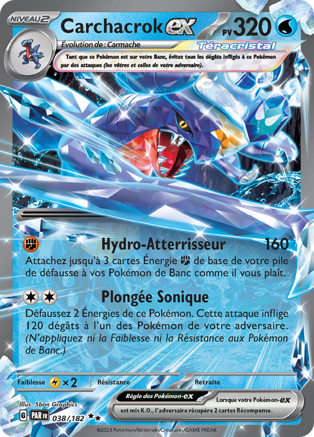 Carchacrok-ex (Écarlate et Violet Faille Paradoxe 038) — Poképédia