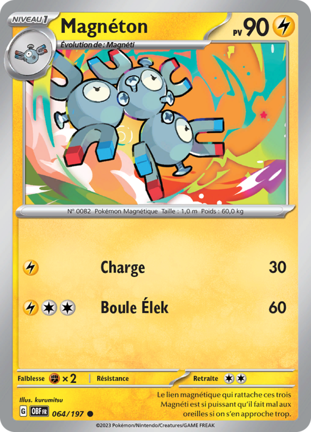 Magnéton (Écarlate et Violet Flammes Obsidiennes 064) — Poképédia
